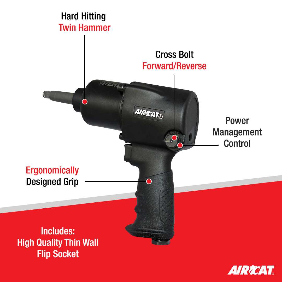 AIRCAT 1/2″ IMPACT WRENCH WITH 2″ EXTENDED ANVIL – AIRCAT Official Site