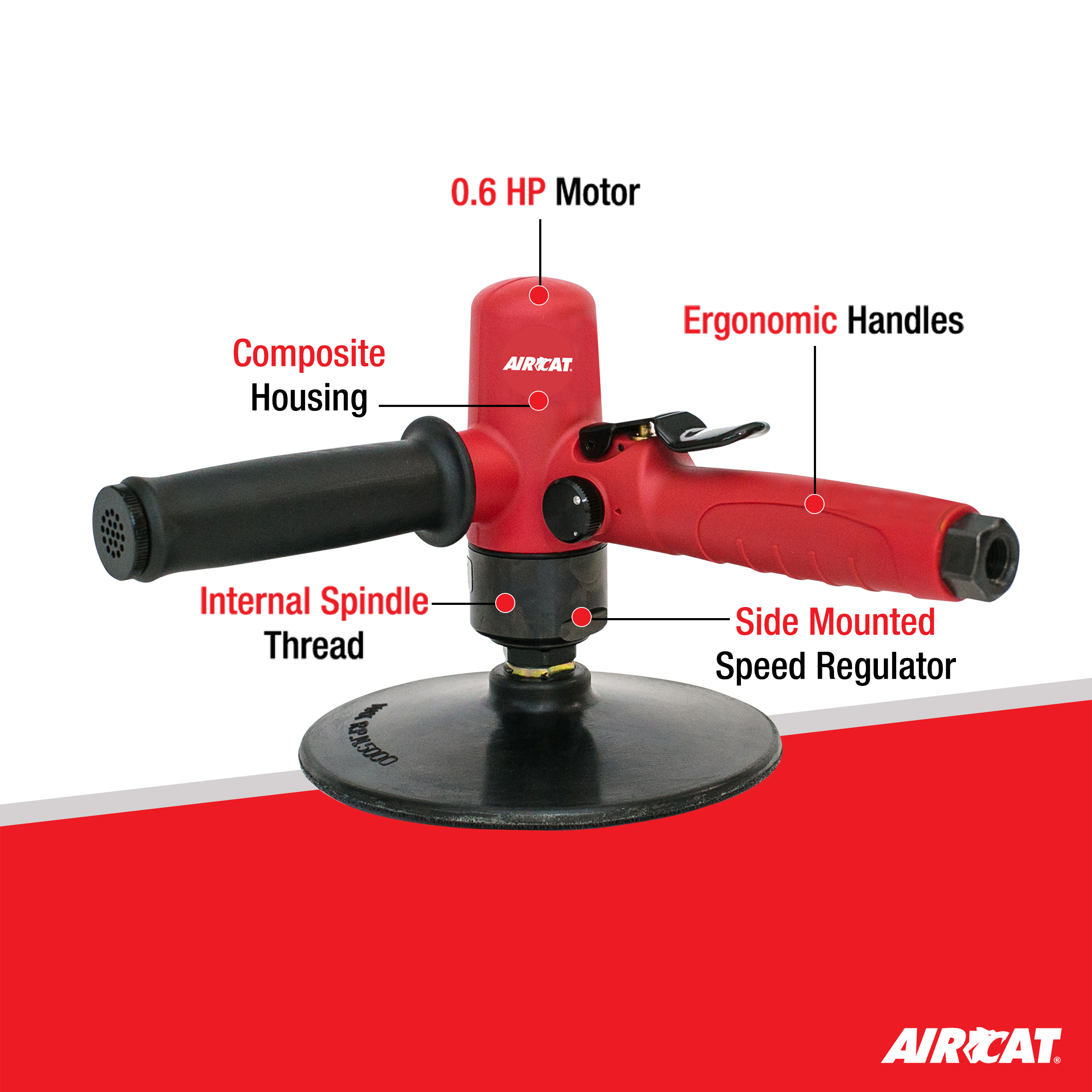 AIRCAT .6 HP COMPOSITE LOW WEIGHT VERTICAL POLISHER – AIRCAT Official Site